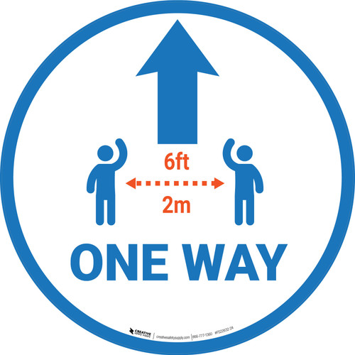 One Way Sign Icon Blue - Floor Sign