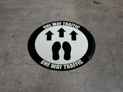 One Way Traffic - Feet - Floor Sign