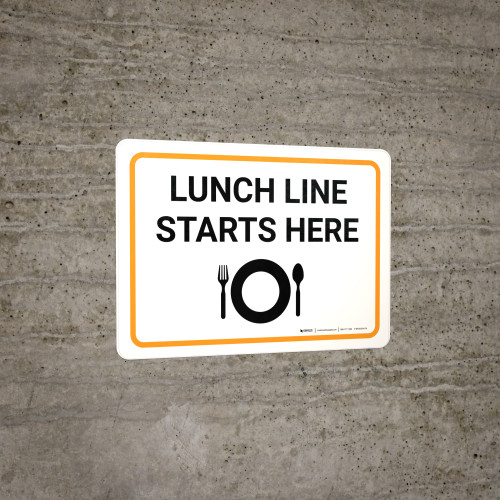 Lunch Line Starts Here with Icon Landscape - Wall Sign