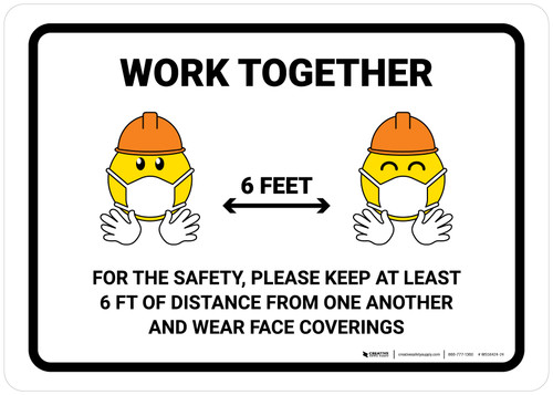 Work Together with Emojis Landscape - Wall Sign