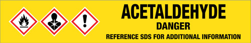 Acetaldehyde [CAS# 75-07-0] - GHS Pipe Marking Label