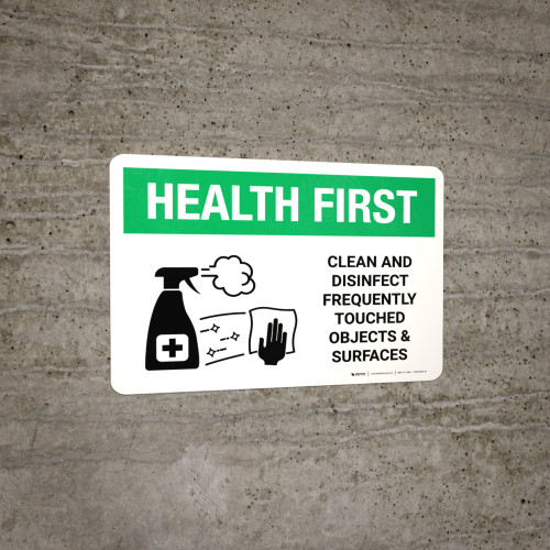 Health First: Clean And Disinfect Frequently with Icon Landscape - Wall ...