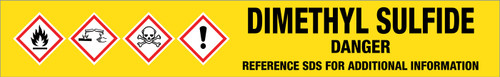 Dimethyl Sulfide [CAS# 75-18-3] - GHS Pipe Marking Label