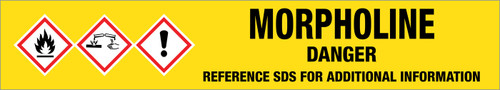 Morpholine [CAS# 110-91-8] - GHS Pipe Marking Label