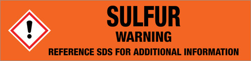 Sulfur [CAS# 7704-34-9] - GHS Pipe Marking Label | Creative Safety Supply