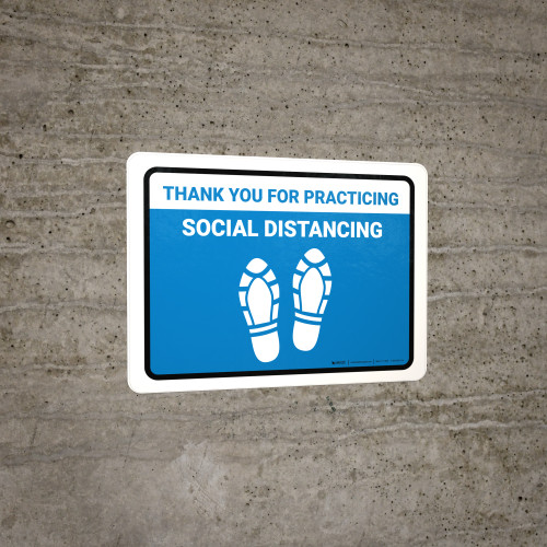 Thank You For Social Distancing with Foodprint Icon Landscape - Wall ...