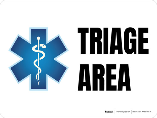 Triage Area with Icon Landscape - Wall Sign