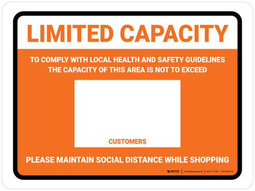 Limited Capacity: Maintain Social Distancing While Shopping Orange ...