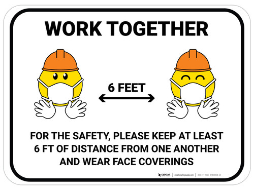 Work Together with Emojis - Floor Sign