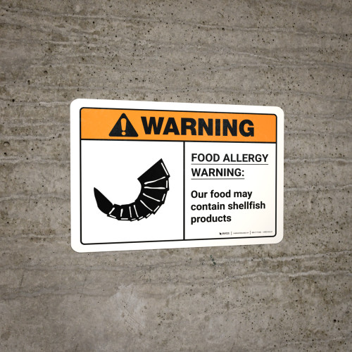 Warning: Food Allergy Warning - Our Food May Contain Shellfish with ... Warning: Food Allergy Warning - Our Food May Contain Shellfish with ...