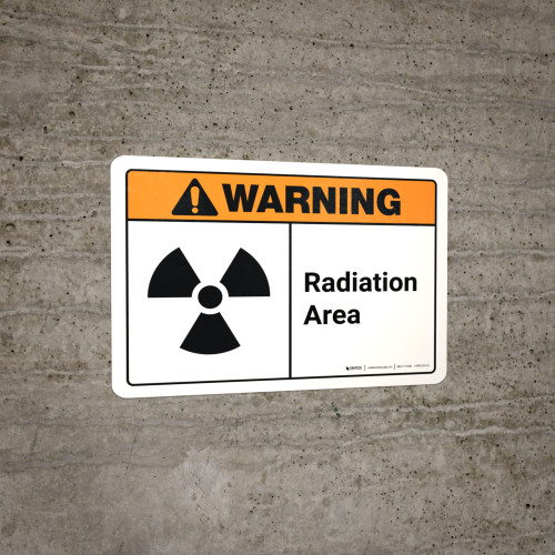 Warning: Radiation Area with Icon ANSI Landscape - Wall Sign | Creative ...