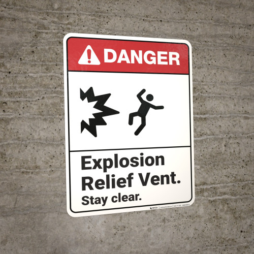 Danger: Explosion Relied Vent ANSI - Wall Sign