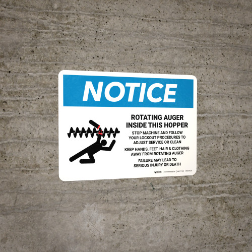Notice: Rotating Auger Inside - Stop Machine and Follow Lockout ...