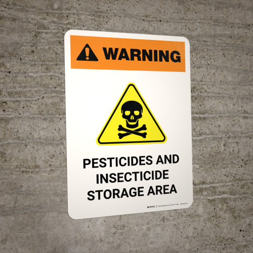 Warning: Pesticides And Insecticide Storage Area Portrait - Wall Sign