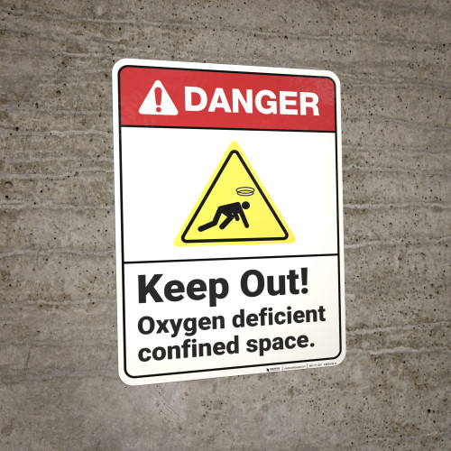 Danger: Keep Out Oxygen Deficient - Wall Sign | Creative Safety Supply