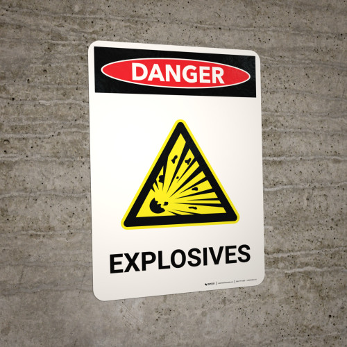 Danger: Explosives Portrait with Icon - Wall Sign | Creative Safety Supply