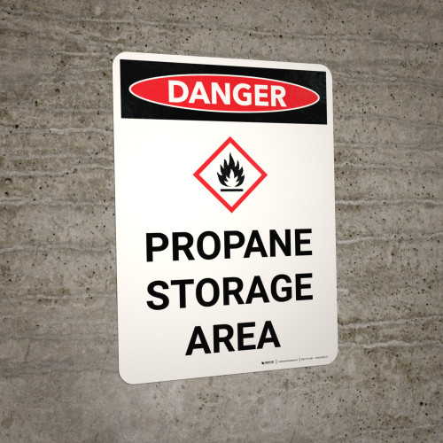 Danger: Propane Storage Area Portrait with Graphic - Wall Sign ...