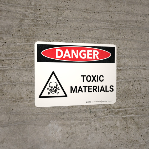 Danger: Toxic Materials Landscape with Graphic - Wall Sign | Creative ...