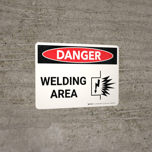 Danger: Welding Area Landscape with Graphic - Wall Sign | Creative ...