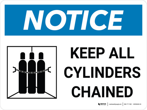 Notice: Keep All Cylinders Chained Landscape with Icon - Wall Sign