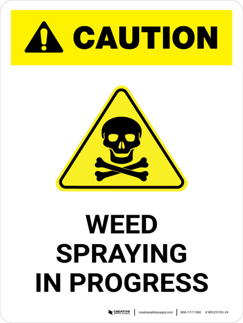 Caution: Weed Spraying In Progress Portrait - Wall Sign