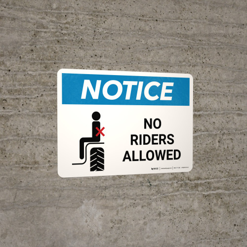 Notice: No Riders Allowed Landscape - Wall Sign