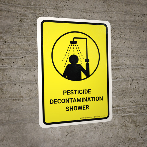 Pesticide Decontamination Shower Portrait - Wall Sign | Creative Safety ...