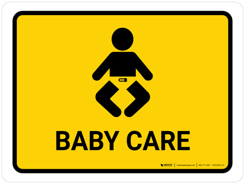 Baby Care Yellow Landscape - Wall Sign | Creative Safety Supply