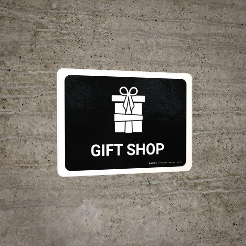 Gift Shop Black Landscape - Wall Sign | Creative Safety Supply