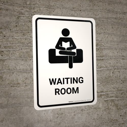 Waiting Room White Portrait - Wall Sign