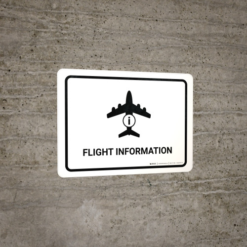 Flight Information White Landscape - Wall Sign