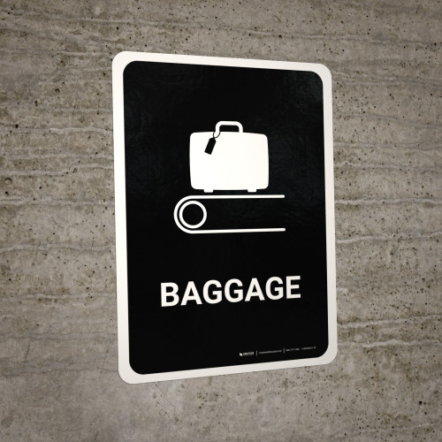 Baggage Black Portrait - Wall Sign