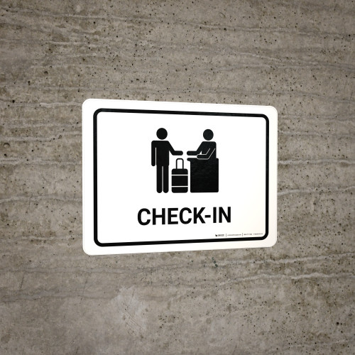 Check In White Landscape - Wall Sign