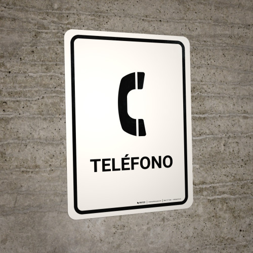Telephone White Spanish Portrait - Wall Sign