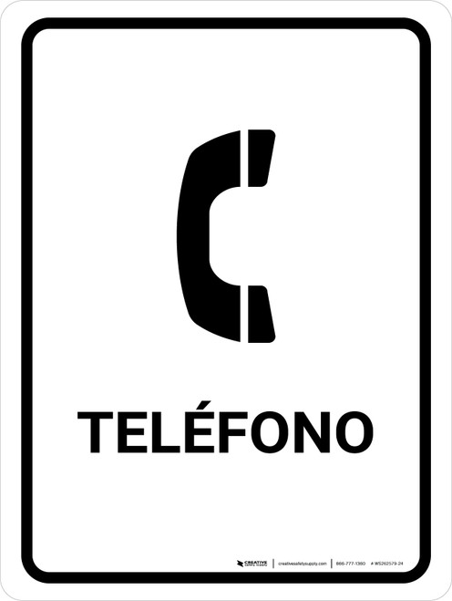 Telephone White Spanish Portrait - Wall Sign