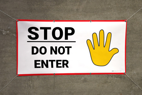 Stop Do Not Enter with Hand Emoji - Banner | Creative Safety Supply