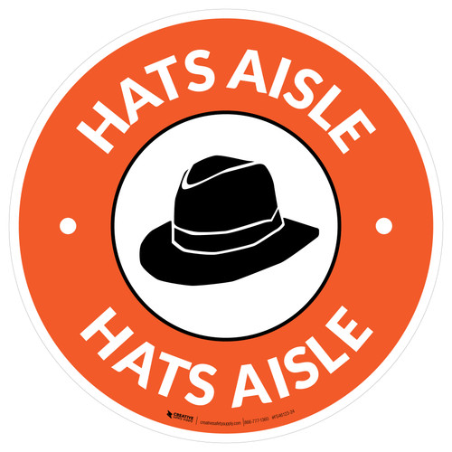 Hats Aisle with Icon Circle - Floor Sign