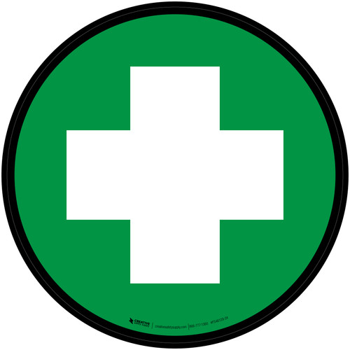Health Icon Circle - Floor Sign