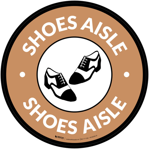 Shoes Aisle with Icon Circle - Floor Sign
