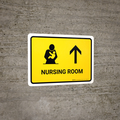 Nursing Room With Up Arrow Yellow Landscape - Wall Sign | Creative ...