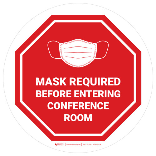 Stop: Mask Required Before Entering Conference Room Circular Circular ...
