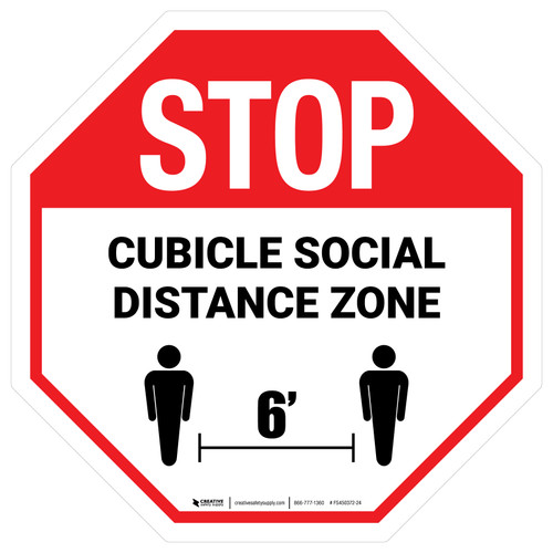 Stop: Cubicle Social Distance Zone - Floor Sign