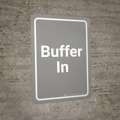 Buffer In Grey Portrait - Wall Sign