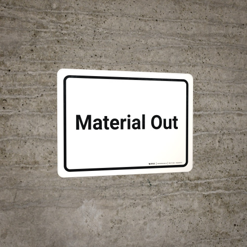 Material Out White Landscape - Wall Sign