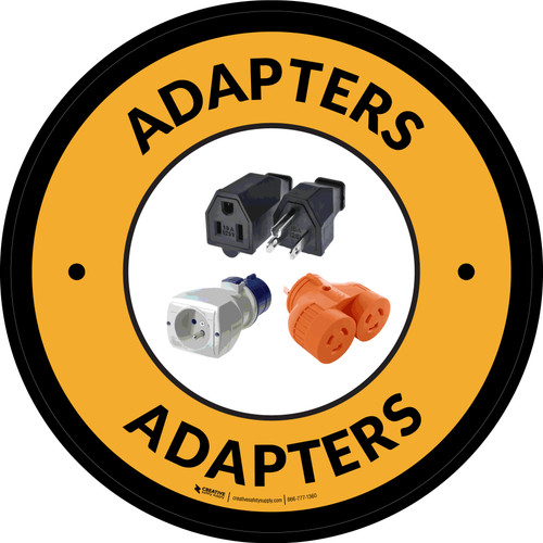 Adapters Yellow Circular - Floor Sign