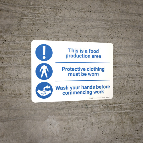 Food Production Area Rules with Icons Landscape - Wall Sign | Creative ...