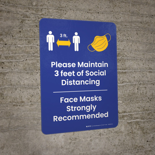 Please Maintain 3 Feet Social Distancing - Face Masks Strongly ...