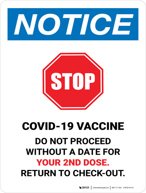 Notice: Covid-19 Vaccine Please Do Not Proceed Without A Date For 2nd ...