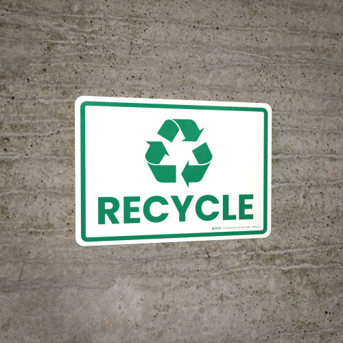 Recycle Green with Icon Landscape - Wall Sign