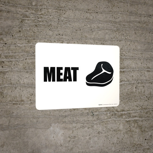 Meat with Icon Landscape - Wall Sign